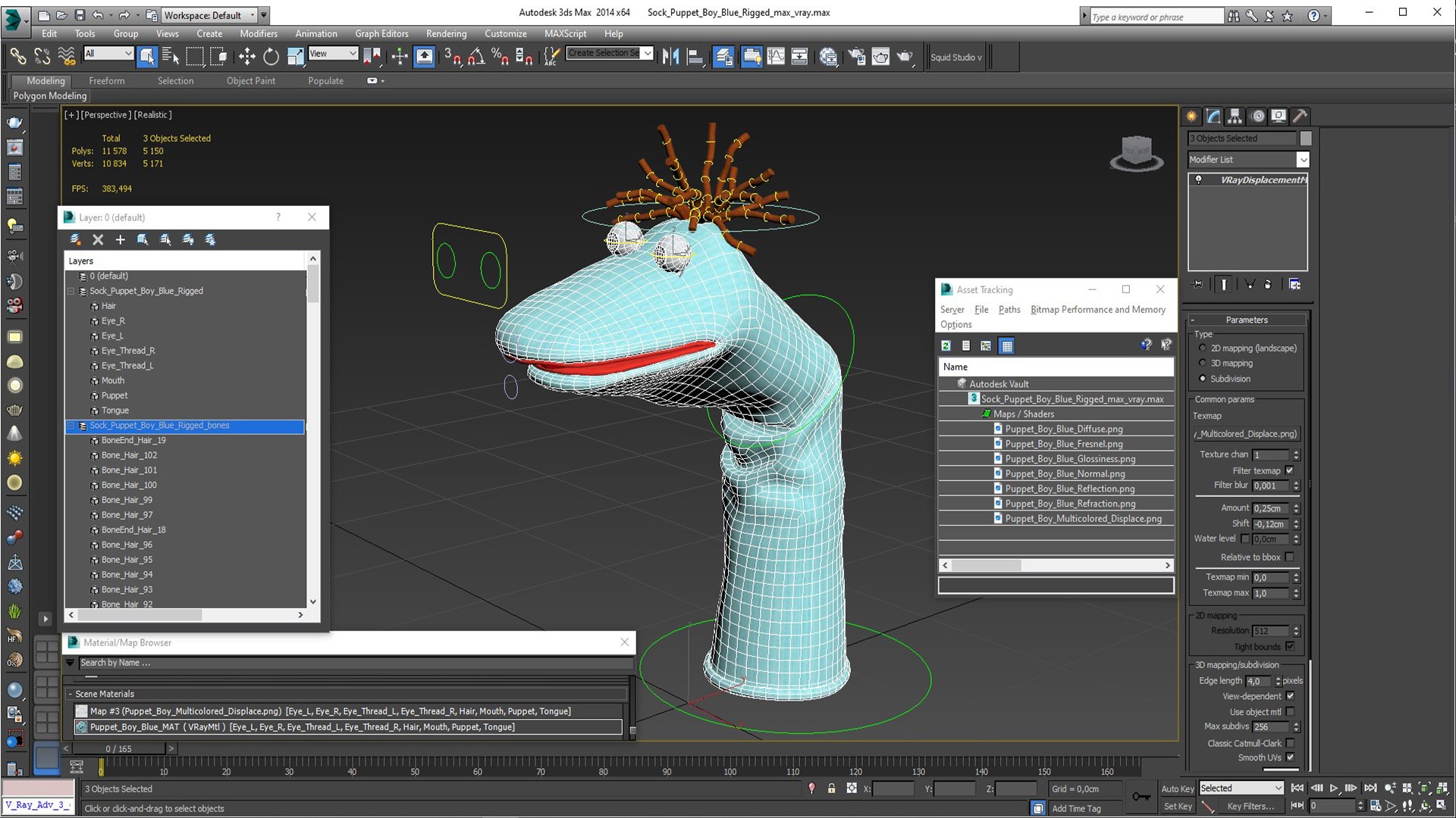 Sock Puppet Boy Blue Rigged 3D Model - TurboSquid 2270729