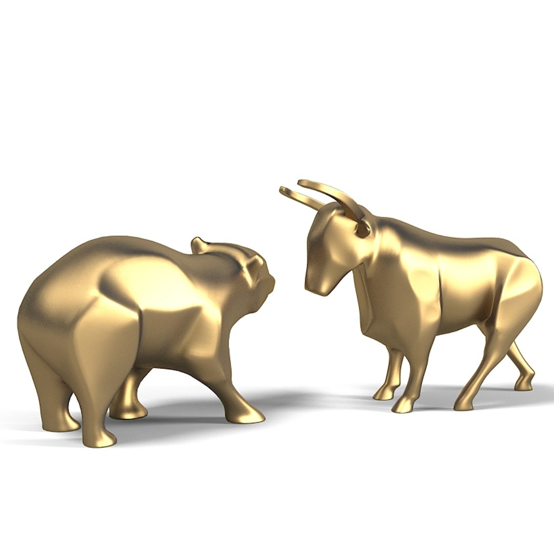 3d Model Bull Bear Sculpture