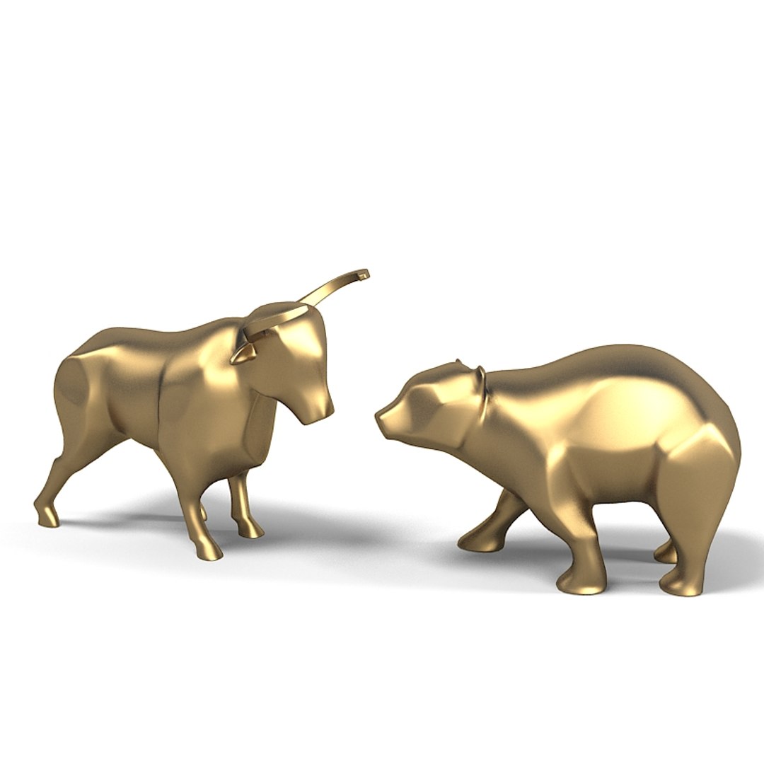 3d Model Bull Bear Sculpture
