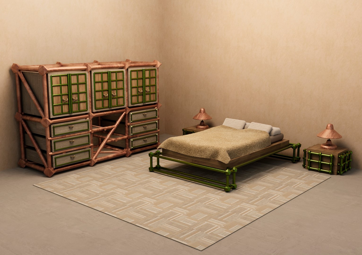 Rustic Furniture 3D - TurboSquid 2047414