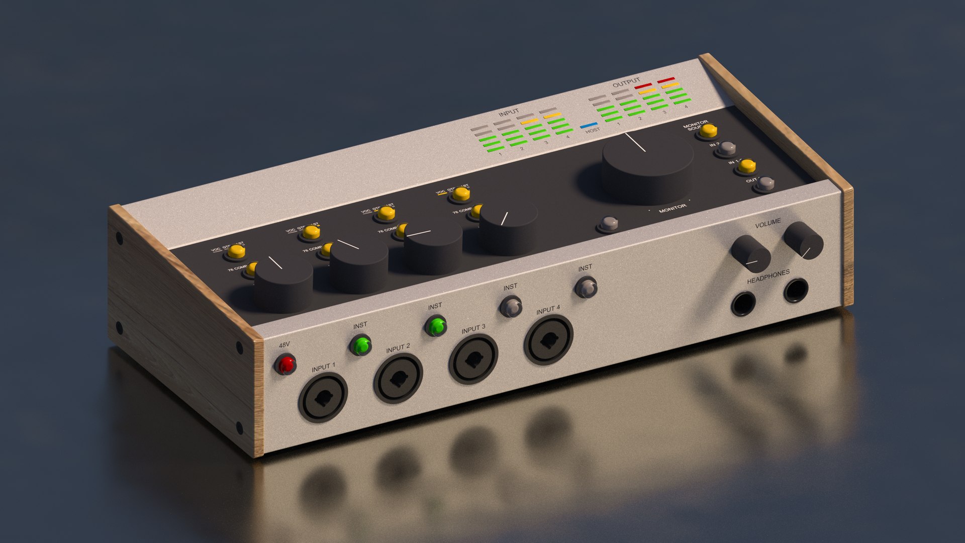 3D Universal Audio Volt 476P Audio Interface - TurboSquid 2211077