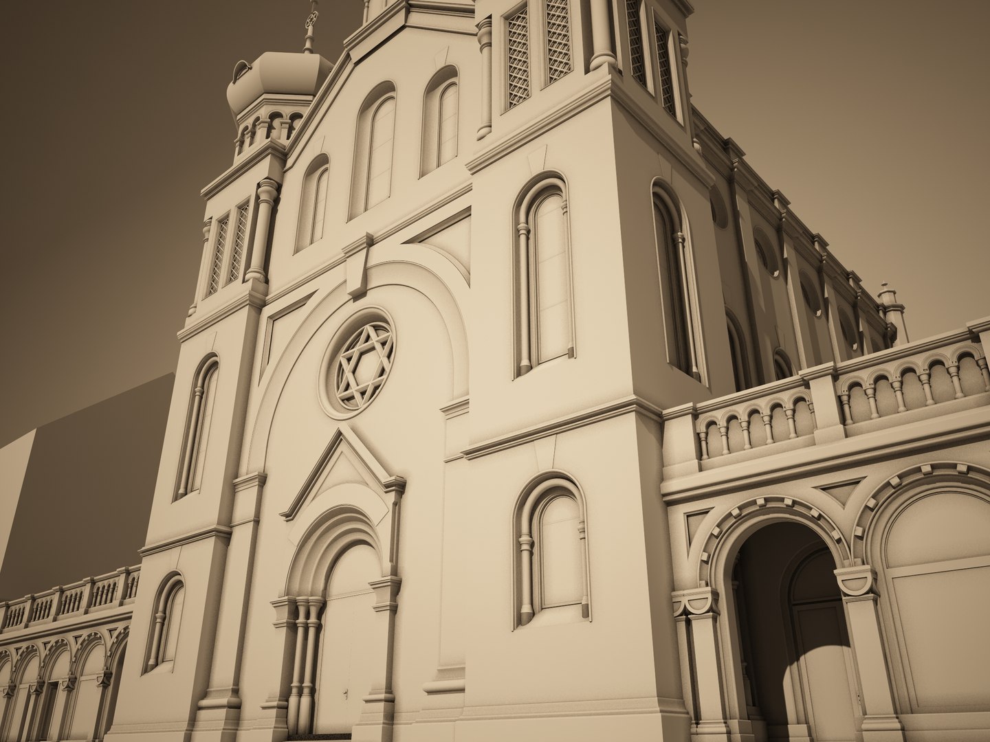 Synagogue Temple 3d Dwg