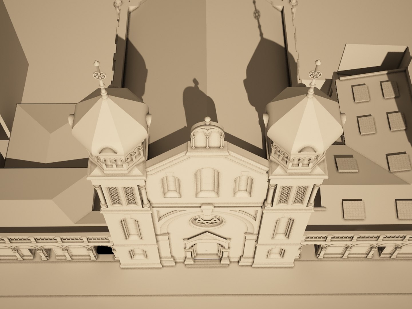 Synagogue Temple 3d Dwg