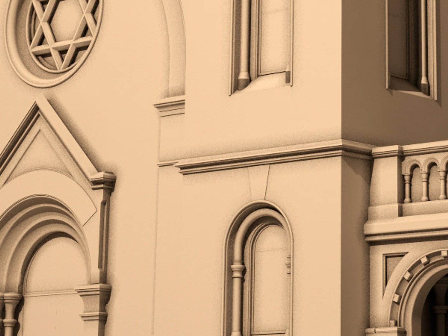 Synagogue Temple 3d Dwg