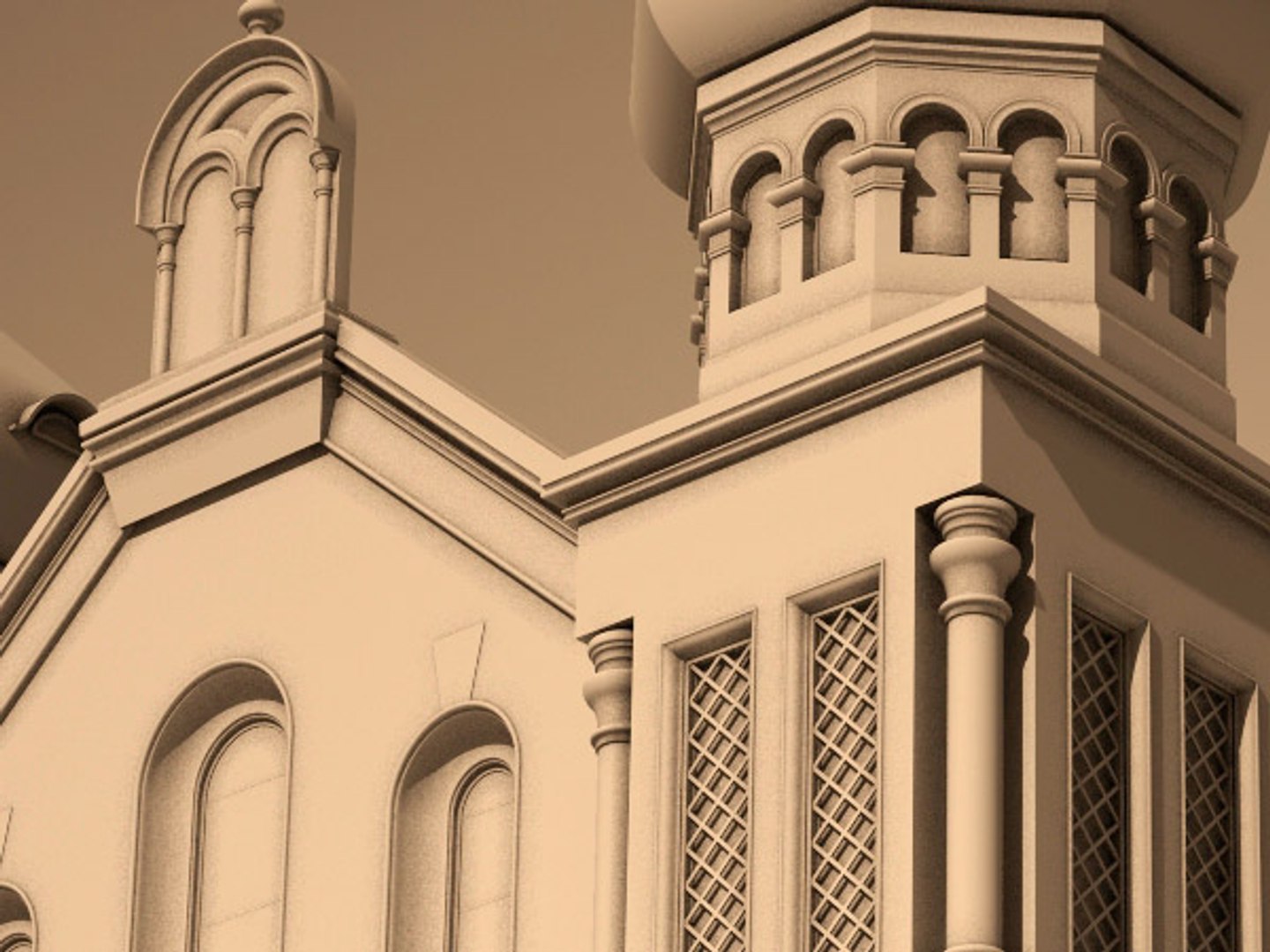 Synagogue Temple 3d Dwg