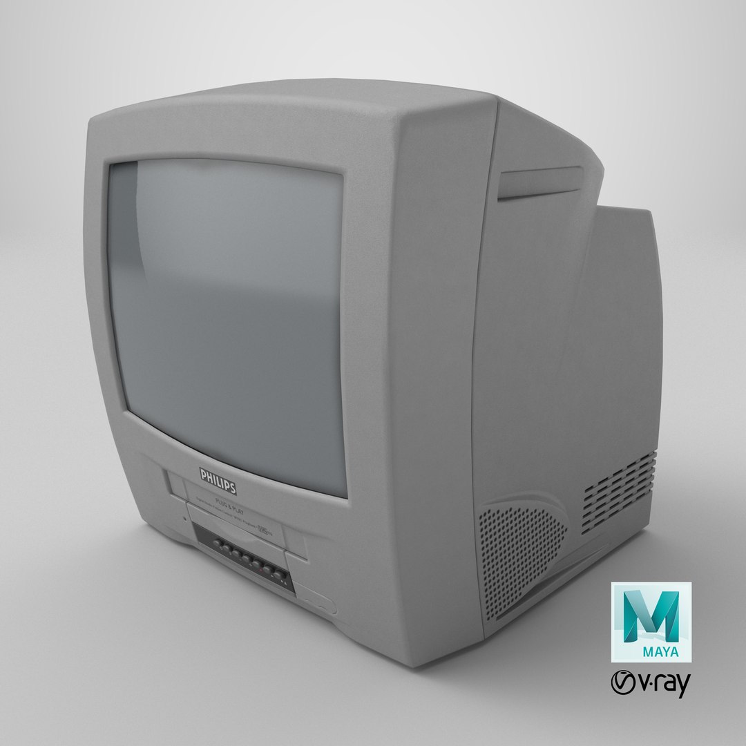 3D Model Retro CRT TV With VHS System - TurboSquid 2387230