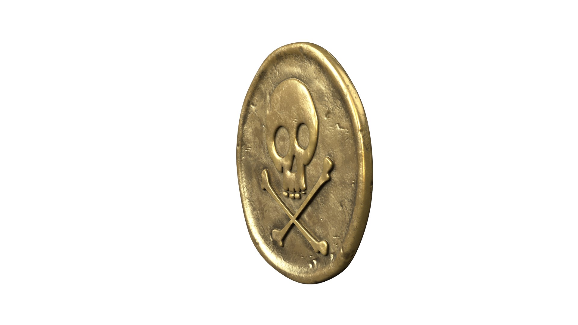 3D Cartoon Pirate Coin - TurboSquid 2242657