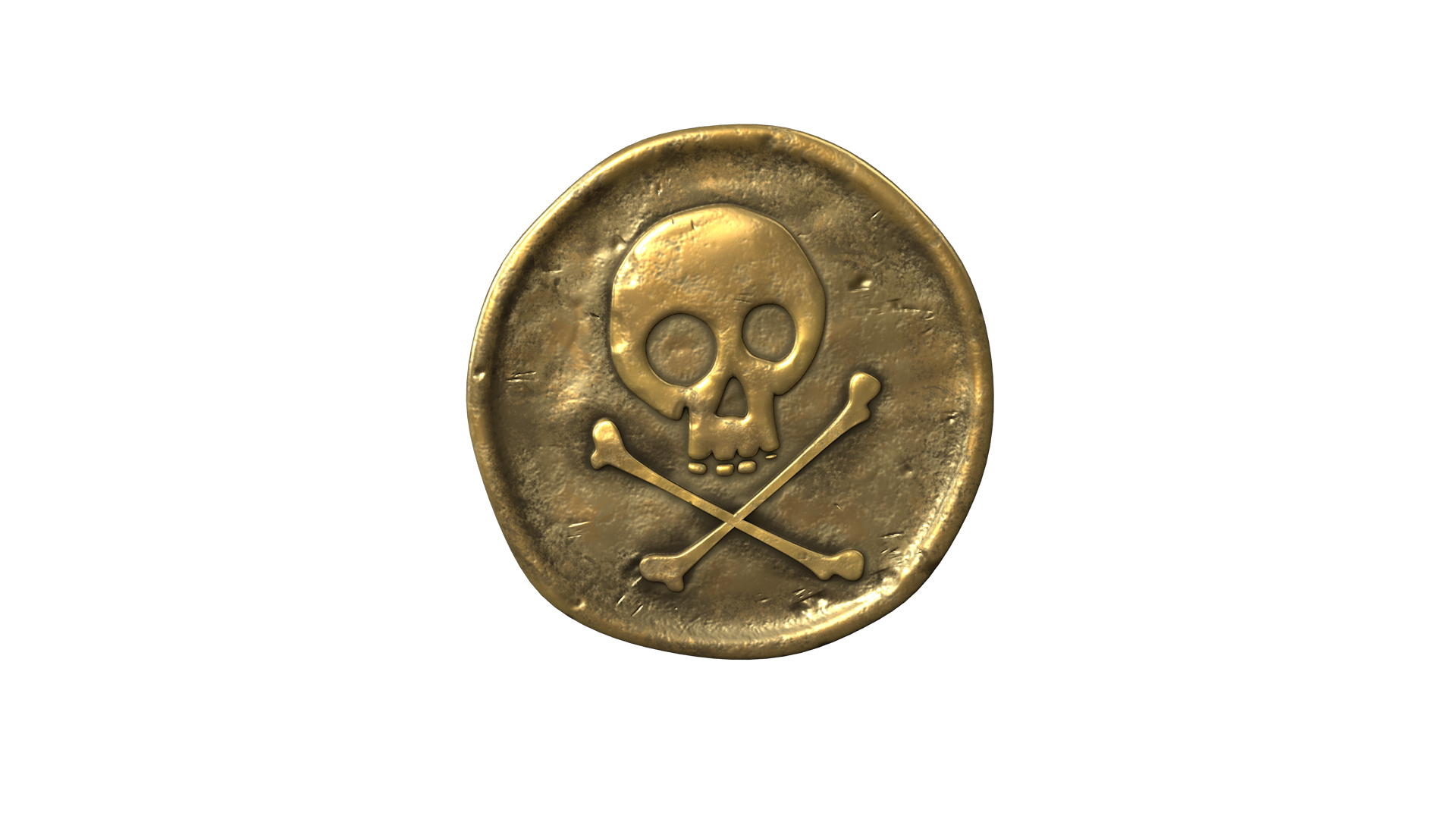 3D Cartoon Pirate Coin - TurboSquid 2242657