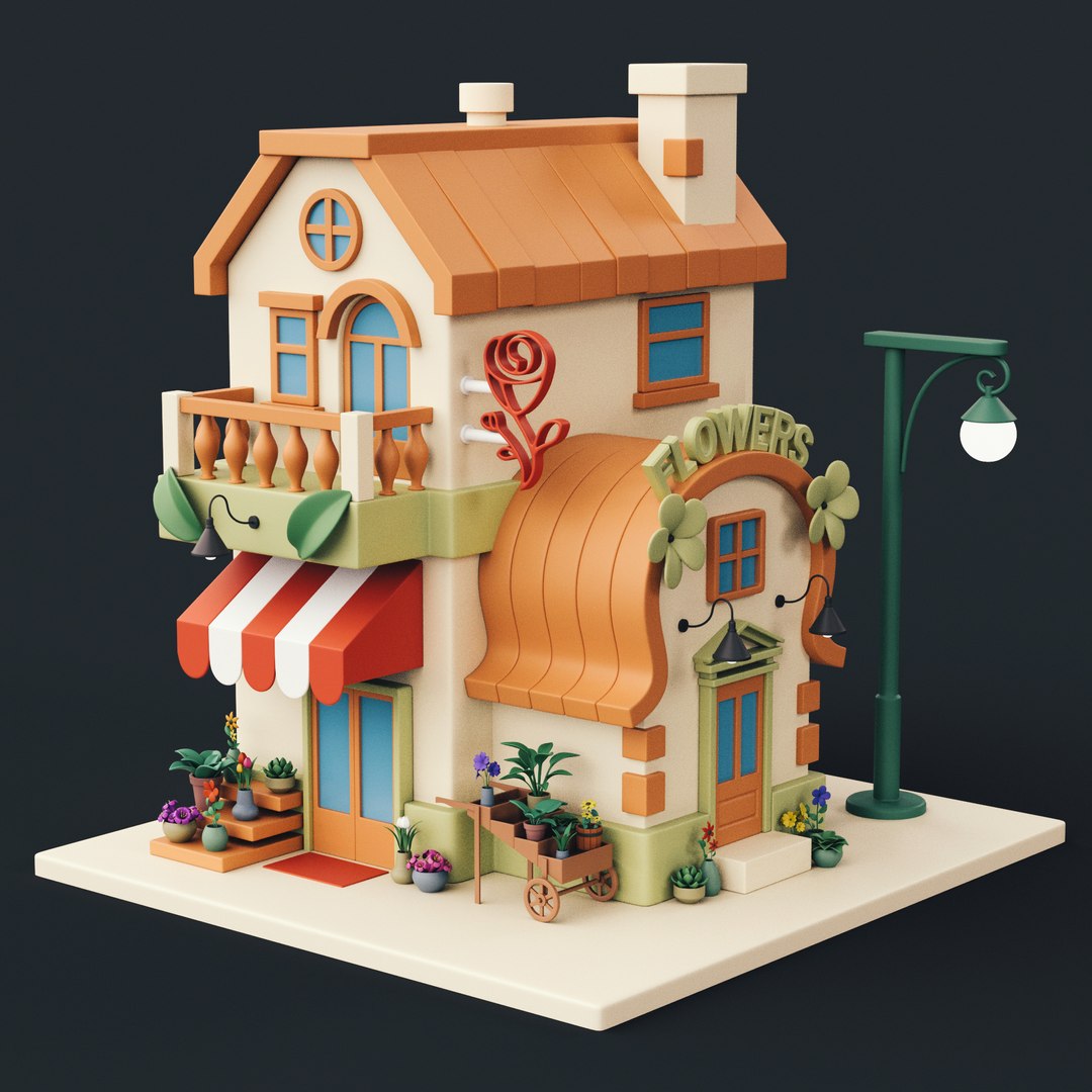 3D 8 Cartoon Buildings Collection - TurboSquid 1957639