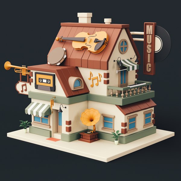 3D 8 Cartoon Buildings Collection - TurboSquid 1957639