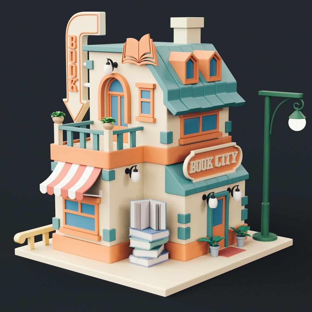 3D 8 Cartoon Buildings Collection - TurboSquid 1957639