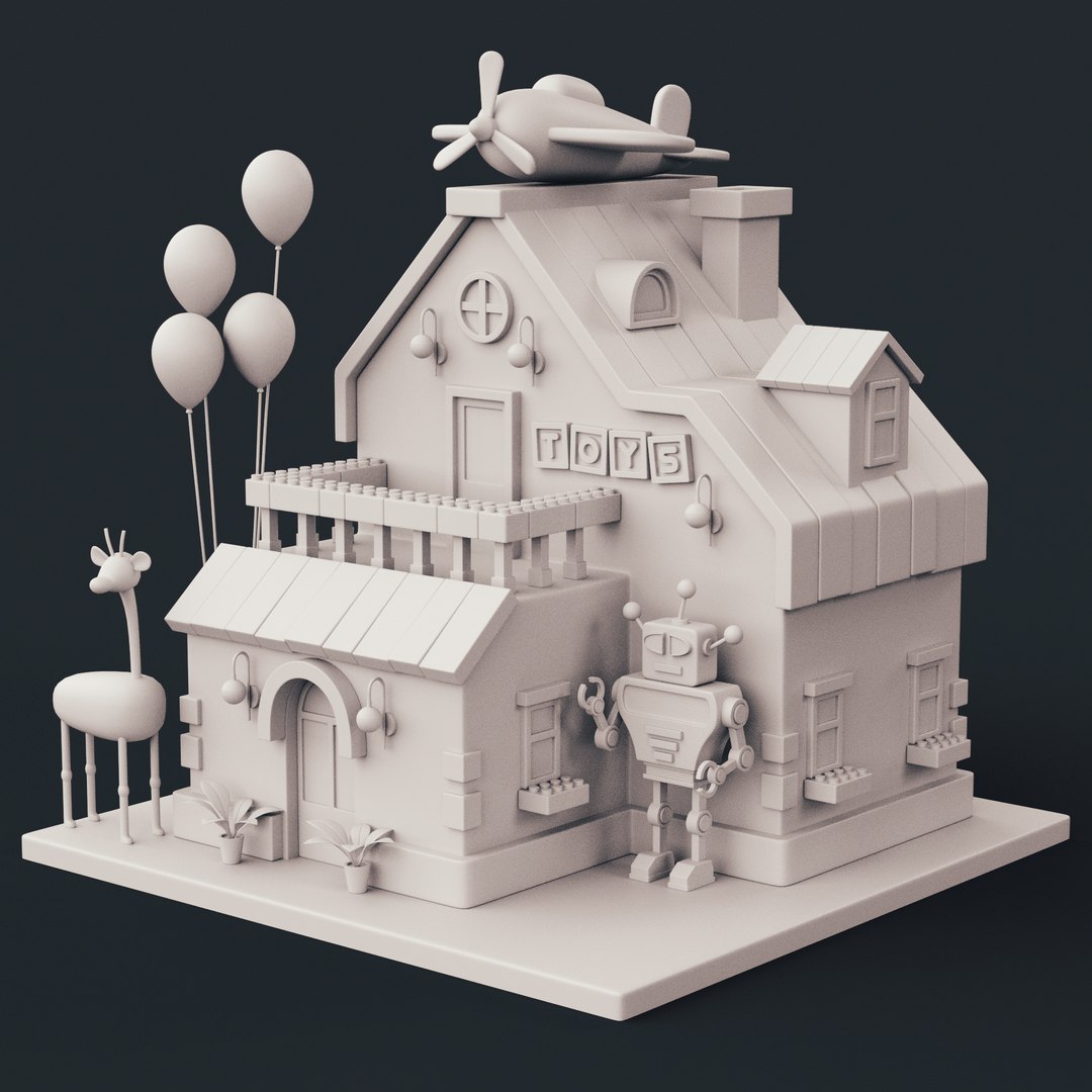 3D 8 Cartoon Buildings Collection - TurboSquid 1957639
