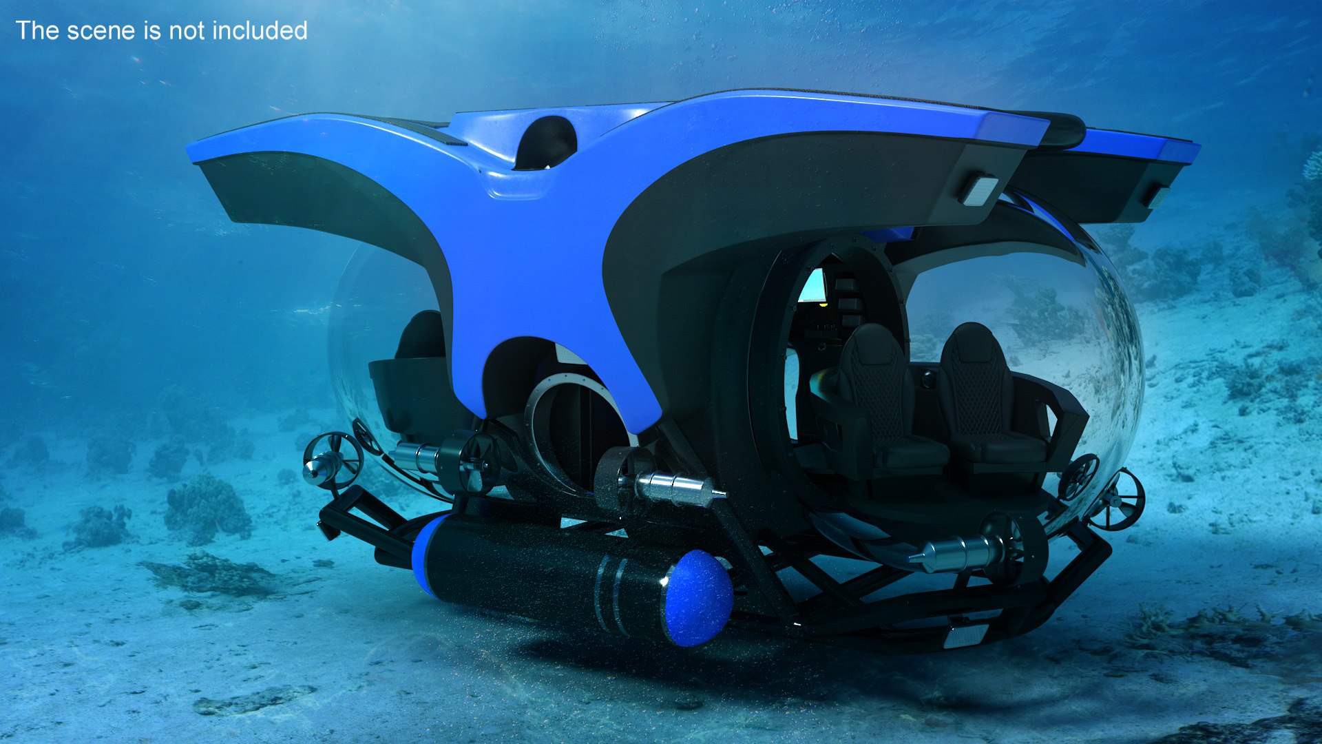 Tourist Deep Sea Submarine Blue Rigged 3D Model - TurboSquid 2258246