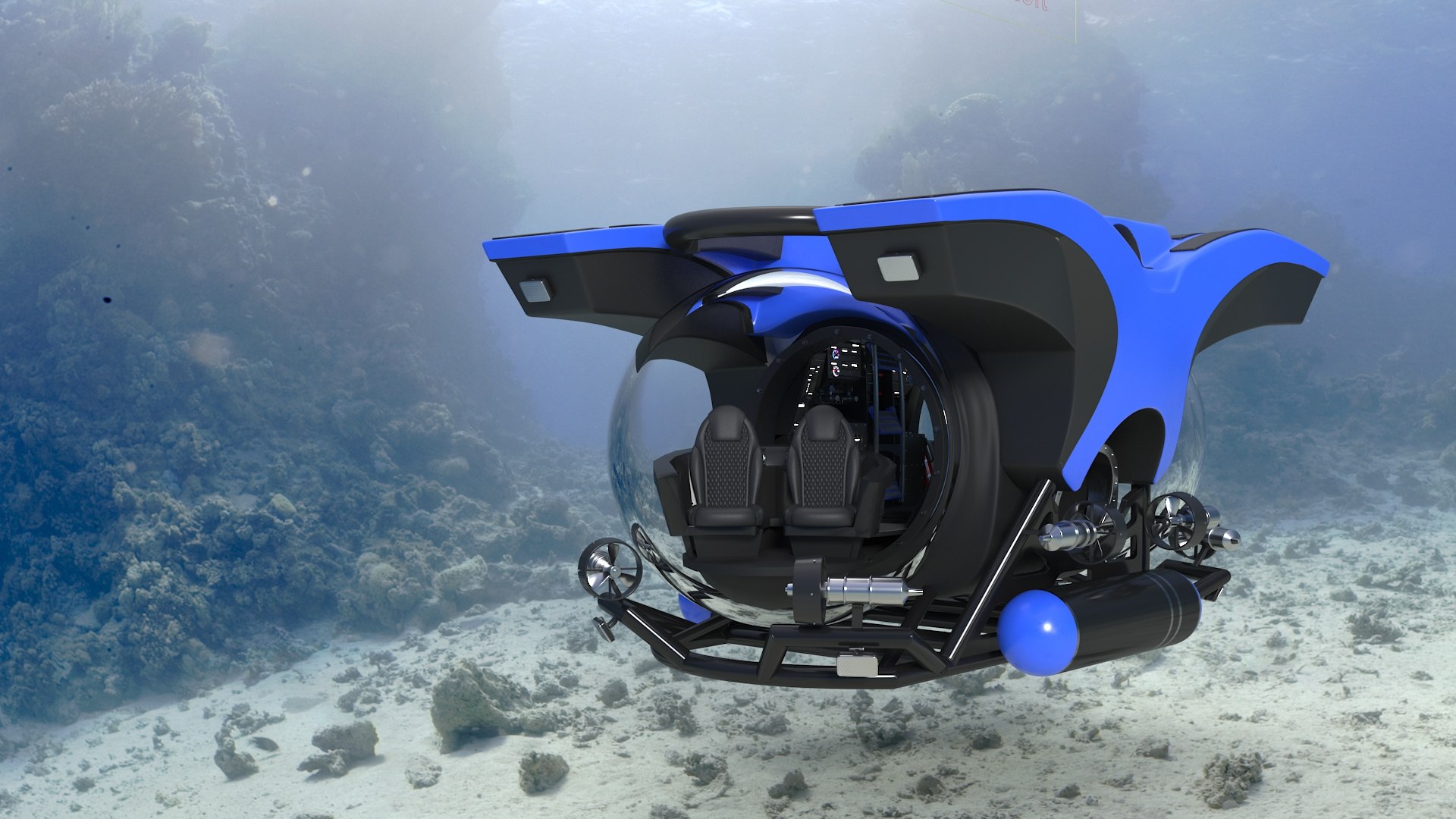 Tourist Deep Sea Submarine Blue Rigged 3D Model - TurboSquid 2258246