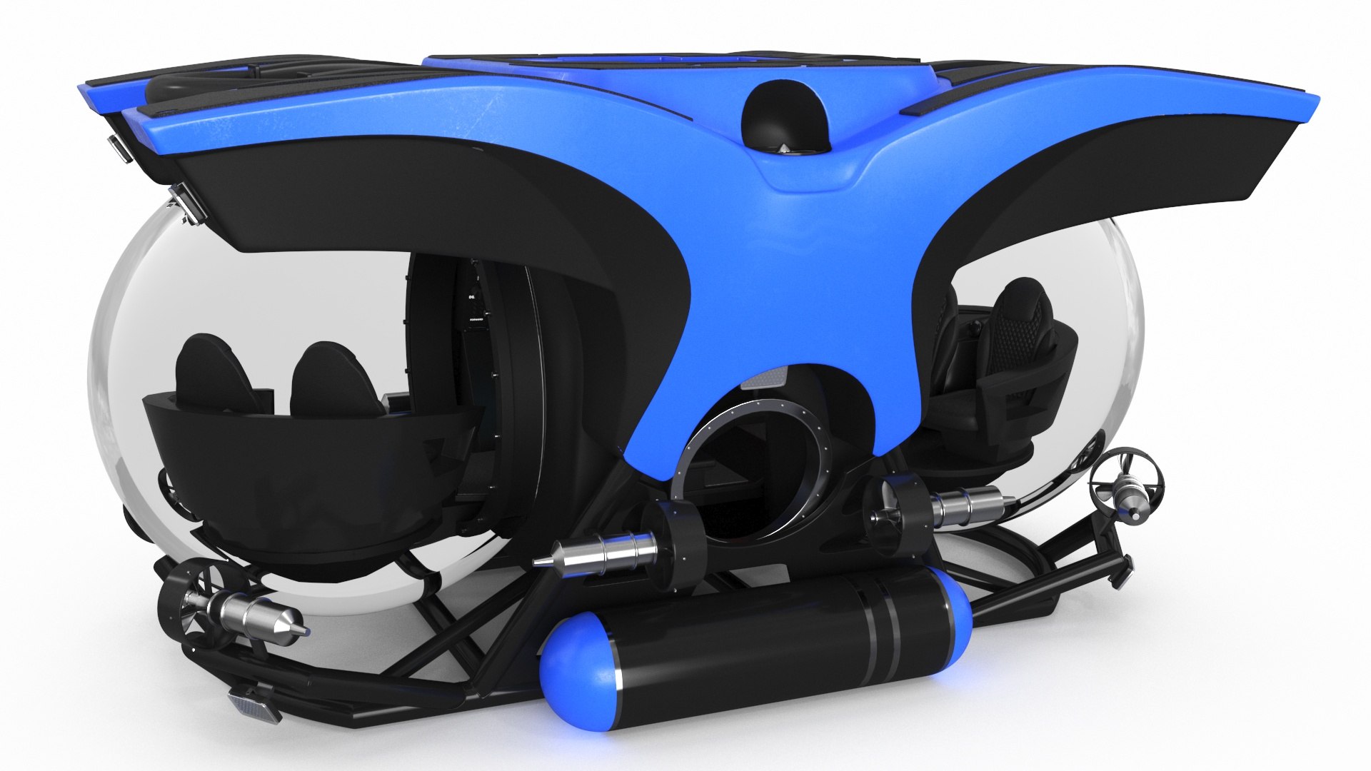 Tourist Deep Sea Submarine Blue Rigged 3D Model - TurboSquid 2258246