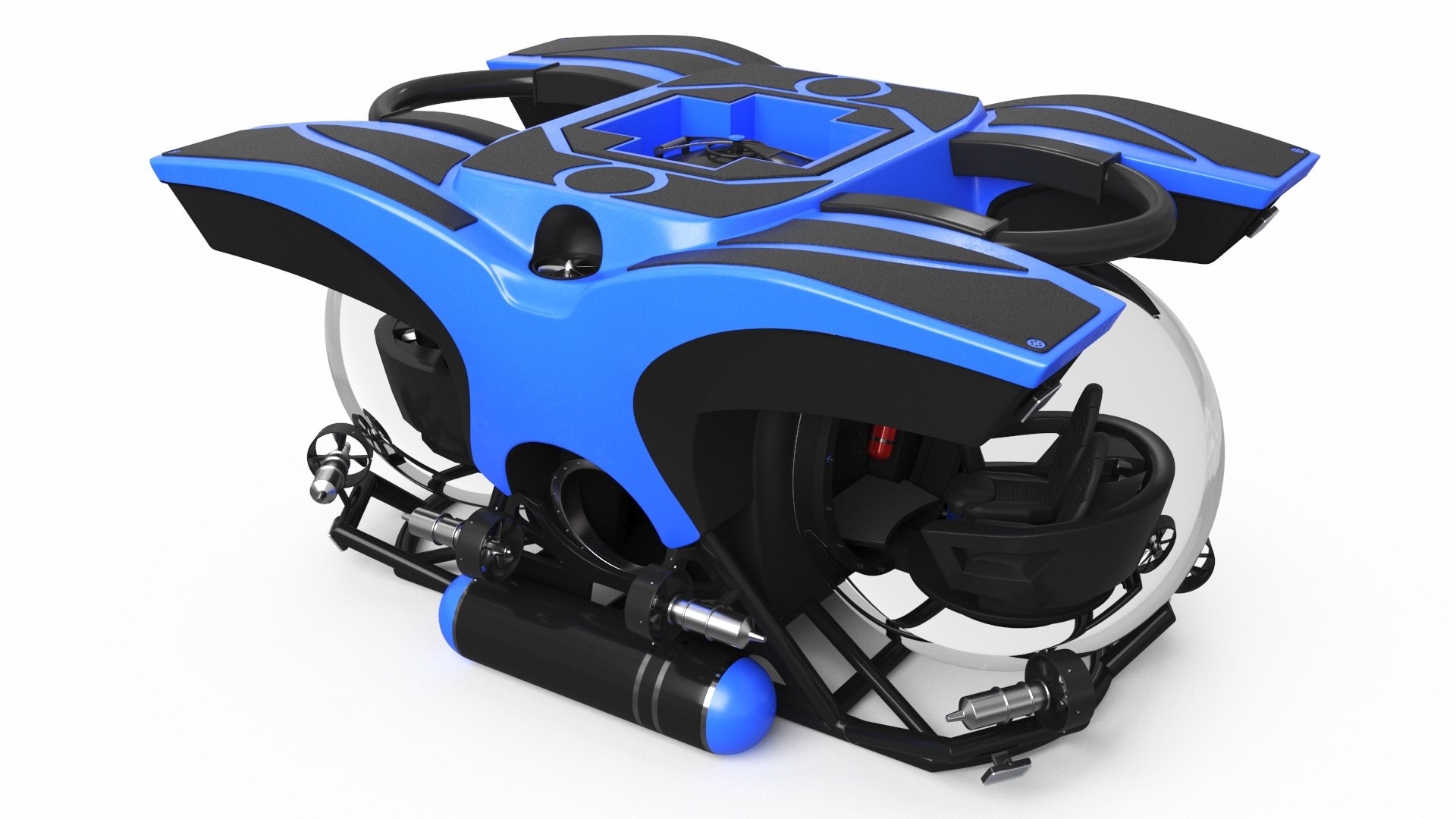 Tourist Deep Sea Submarine Blue Rigged 3D Model - TurboSquid 2258246