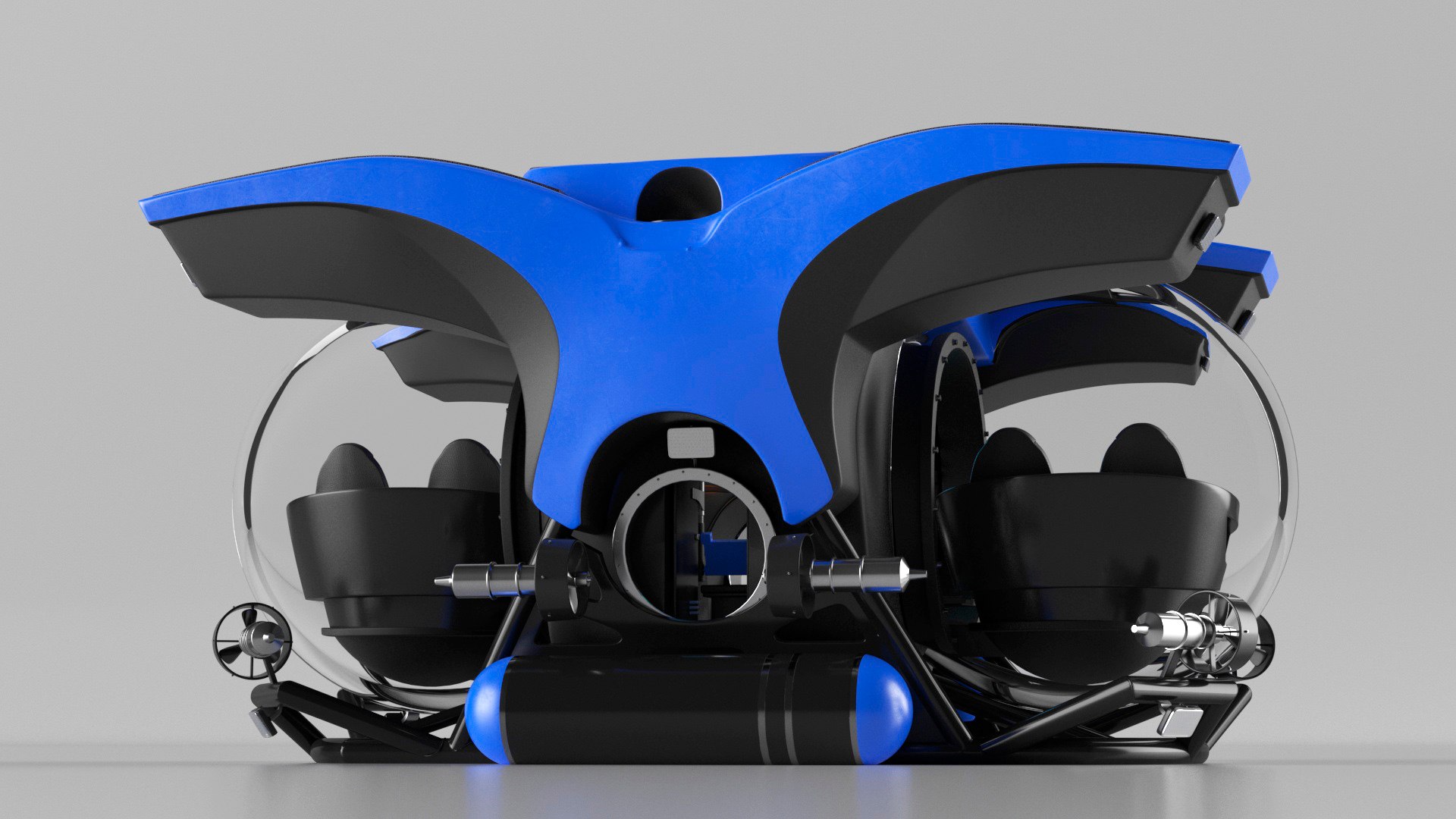 Tourist Deep Sea Submarine Blue Rigged 3D Model - TurboSquid 2258246