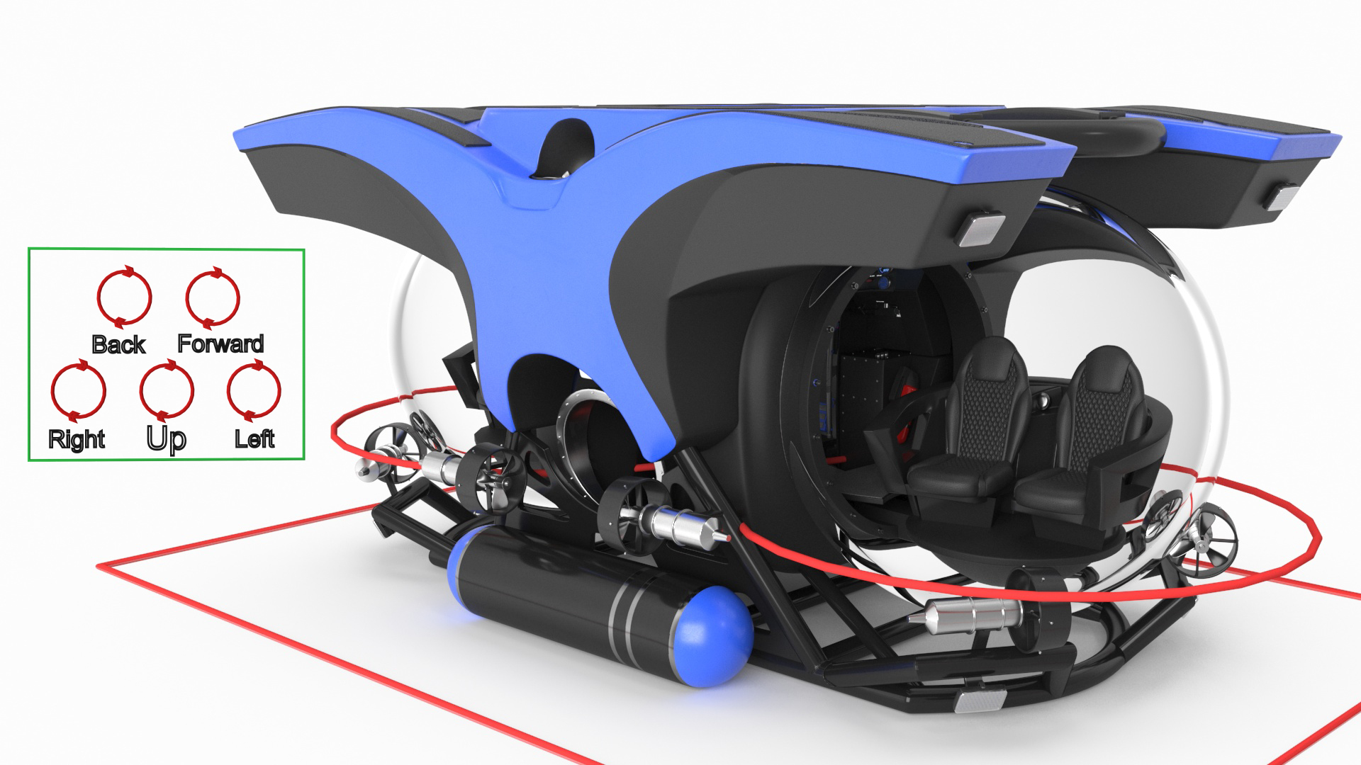 Tourist Deep Sea Submarine Blue Rigged 3D Model - TurboSquid 2258246