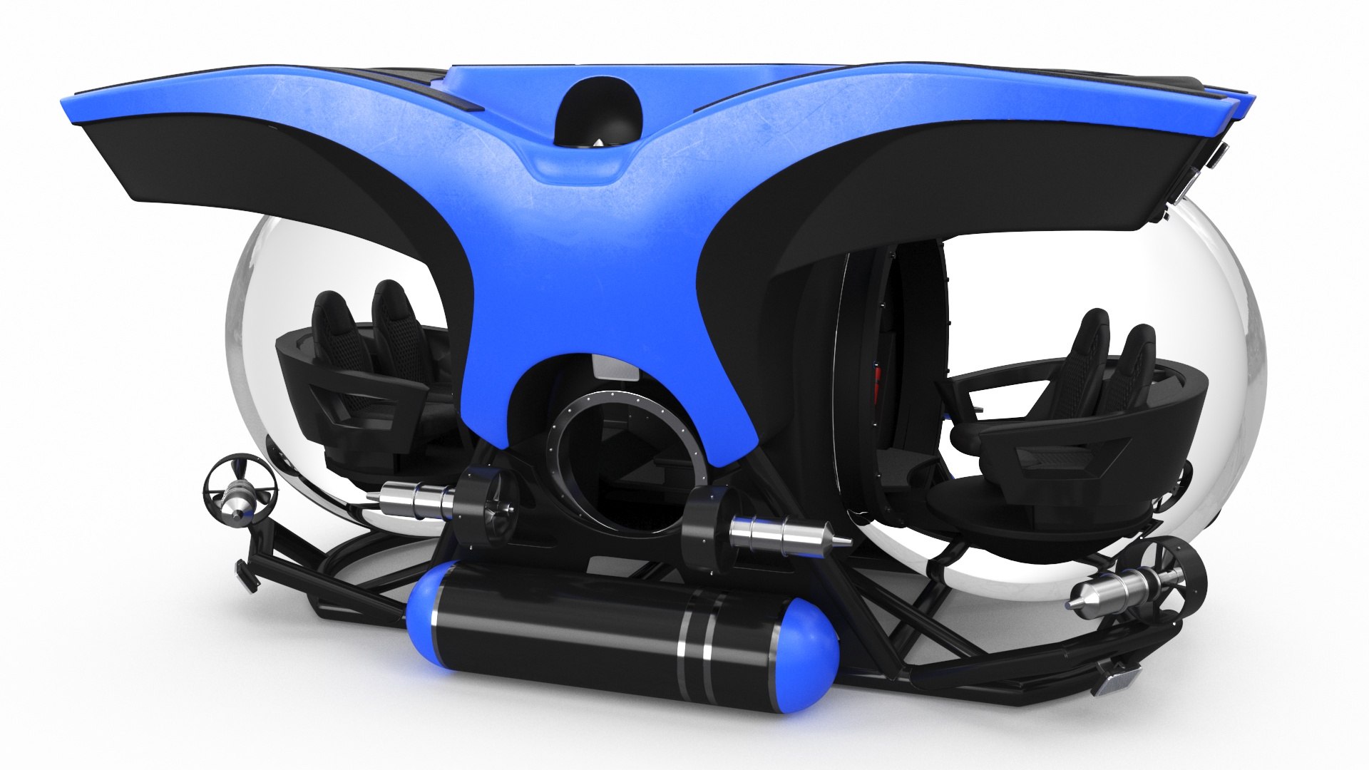Tourist Deep Sea Submarine Blue Rigged 3D Model - TurboSquid 2258246