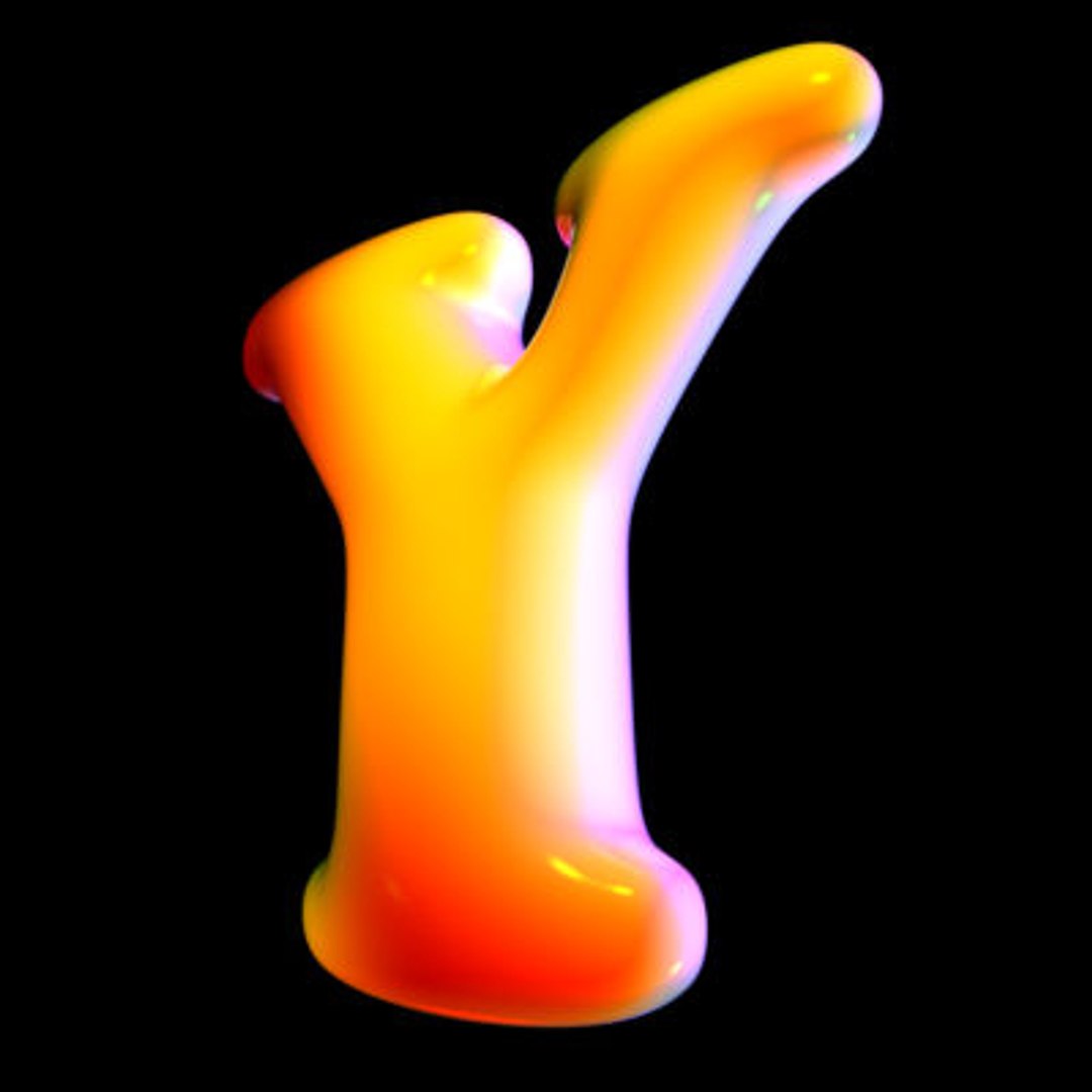3ds Max Organic Font Letter Y
