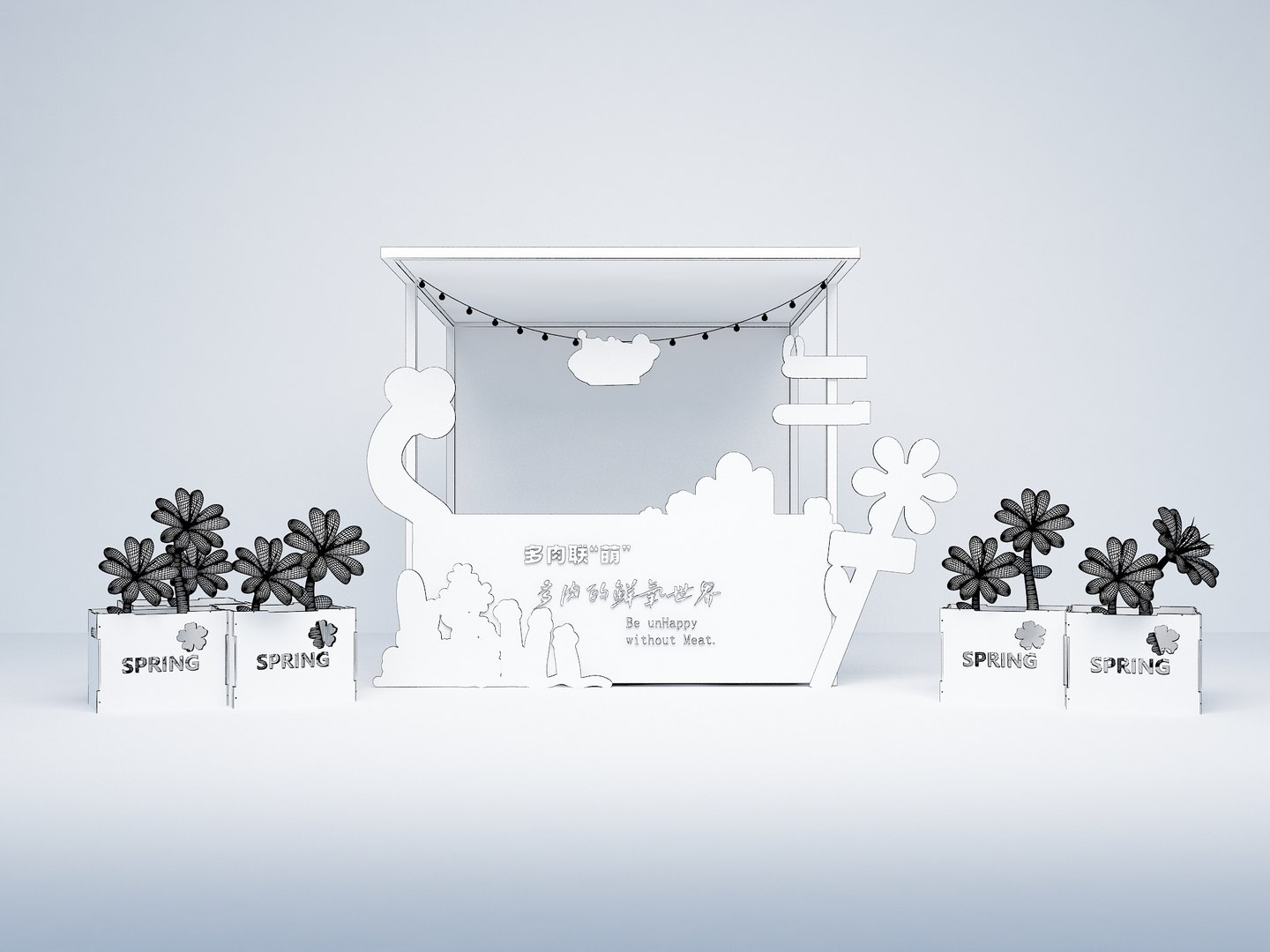 3D Meaty Plant Stalls Flower Boxes Weekend Stalls Shopping Malls Mobile ...