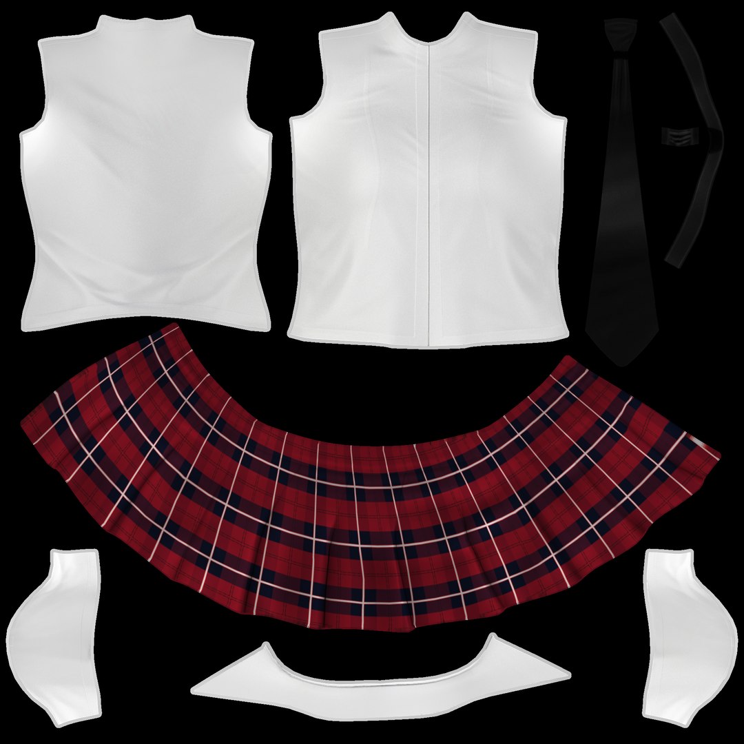 3D Mini School Uniform model - TurboSquid 1750735