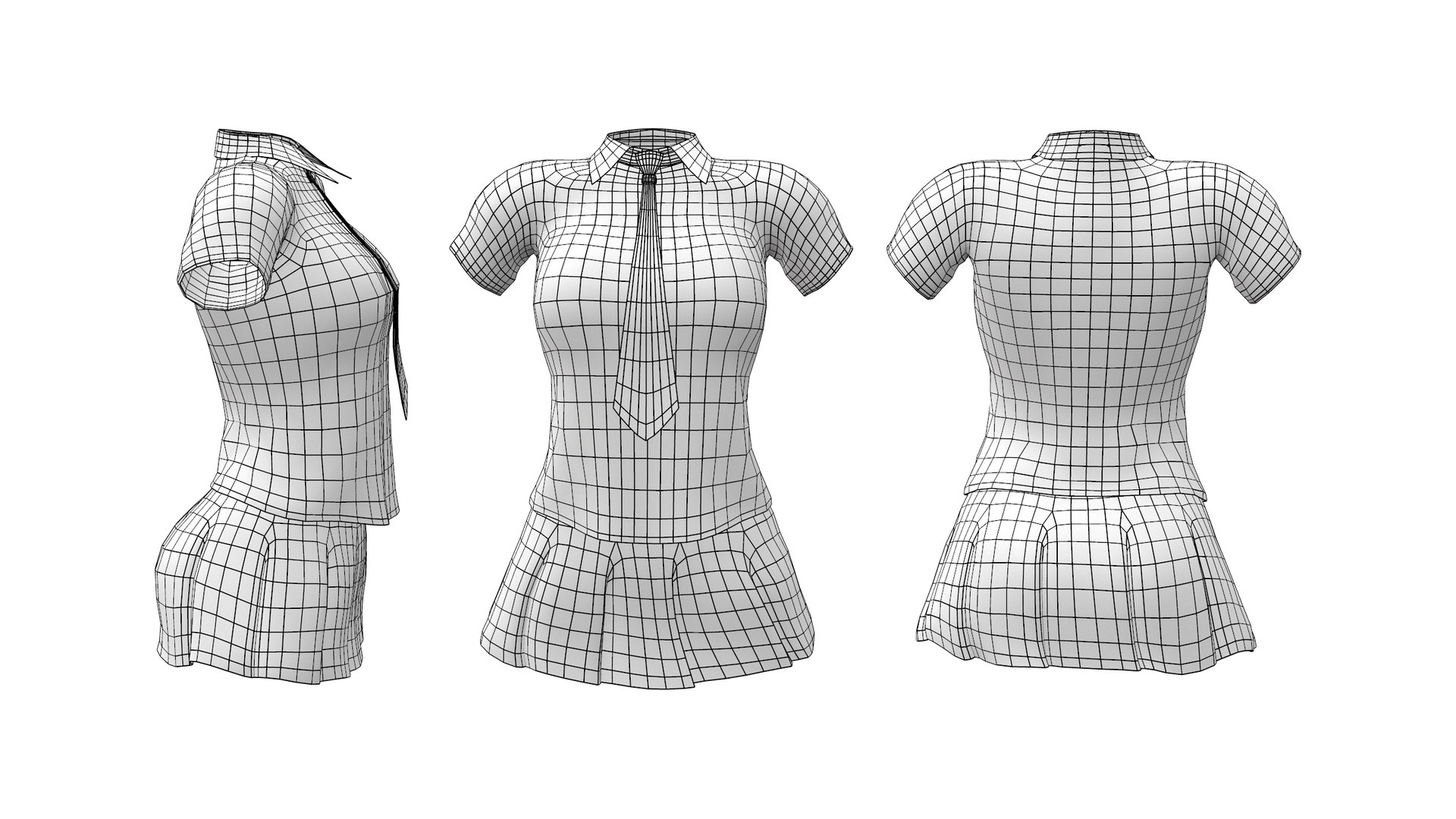 3D Mini School Uniform model - TurboSquid 1750735