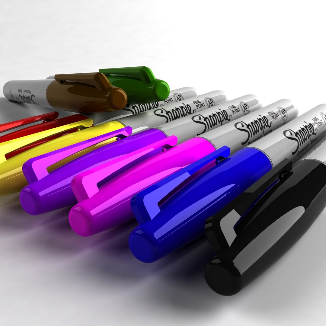 Sharpie Markers 3d Model
