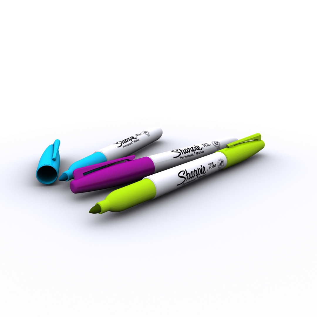 Sharpie Markers 3d Model