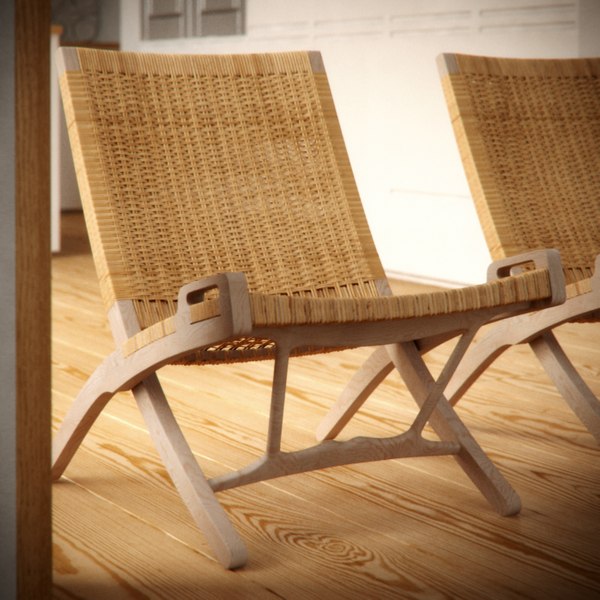 wegner wicker chair pp obj