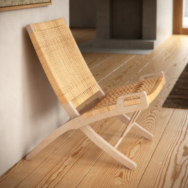 wegner wicker chair pp obj