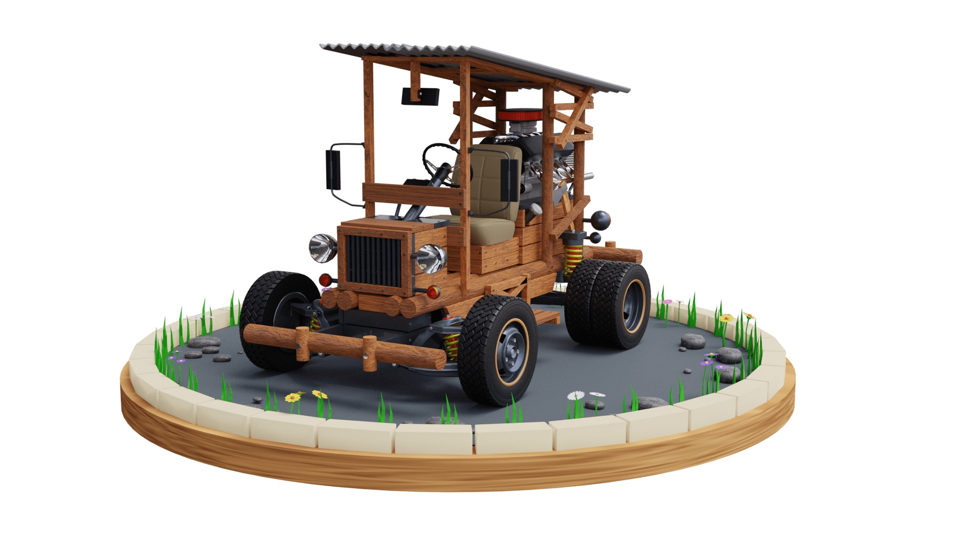 Wooden car Modelo 3D - TurboSquid 2055338