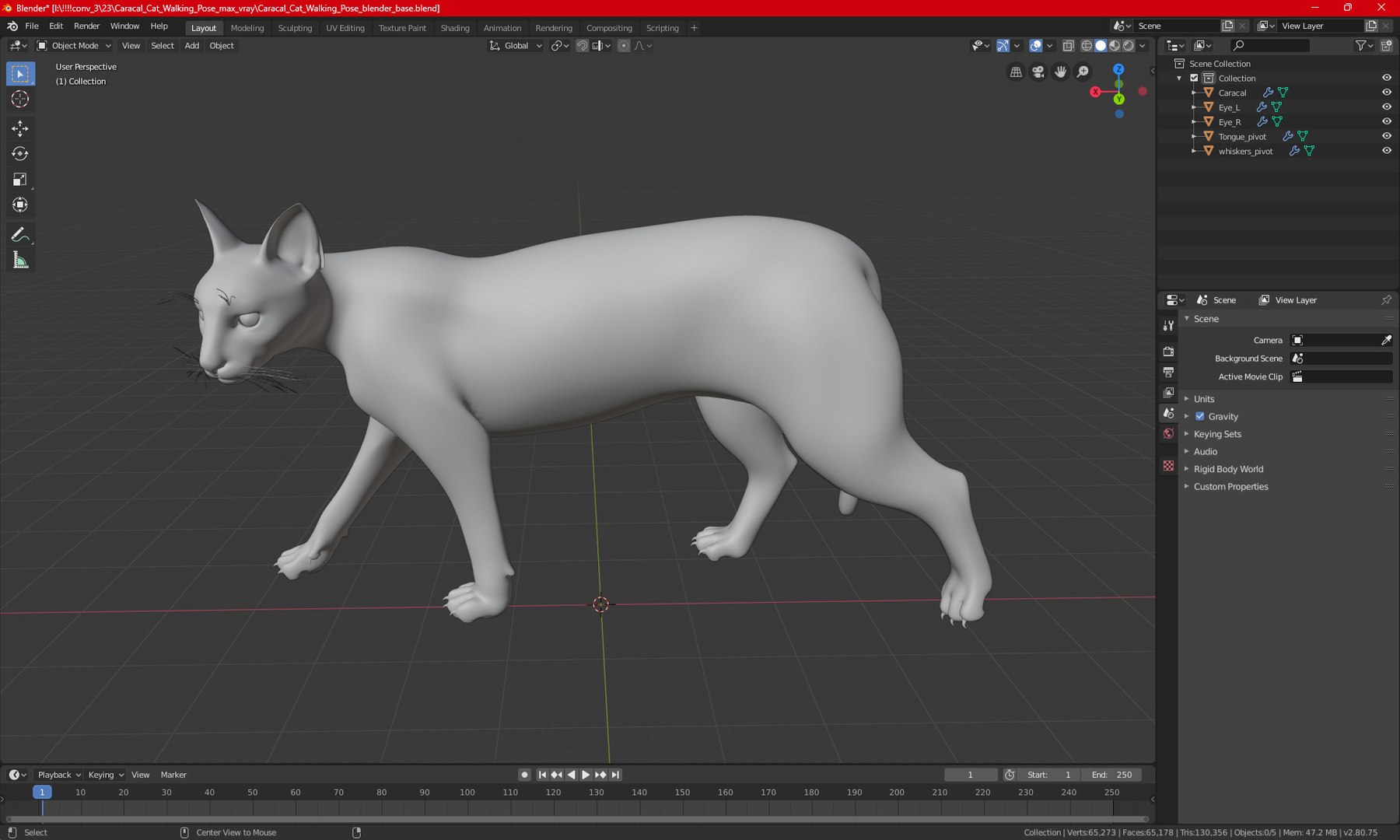 3D Caracal Cat Walking Pose model - TurboSquid 2181880
