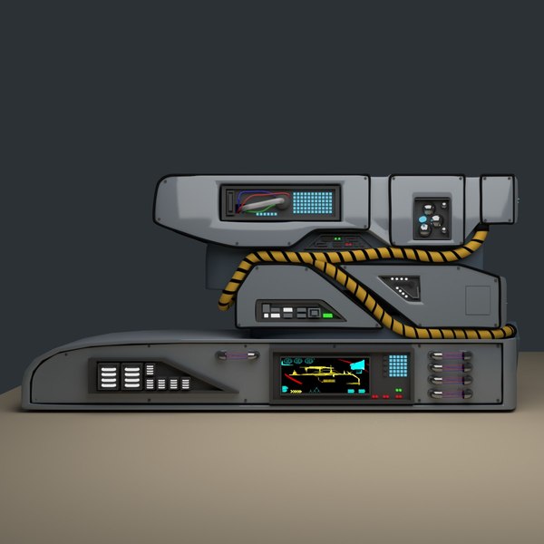 3d science fiction console
