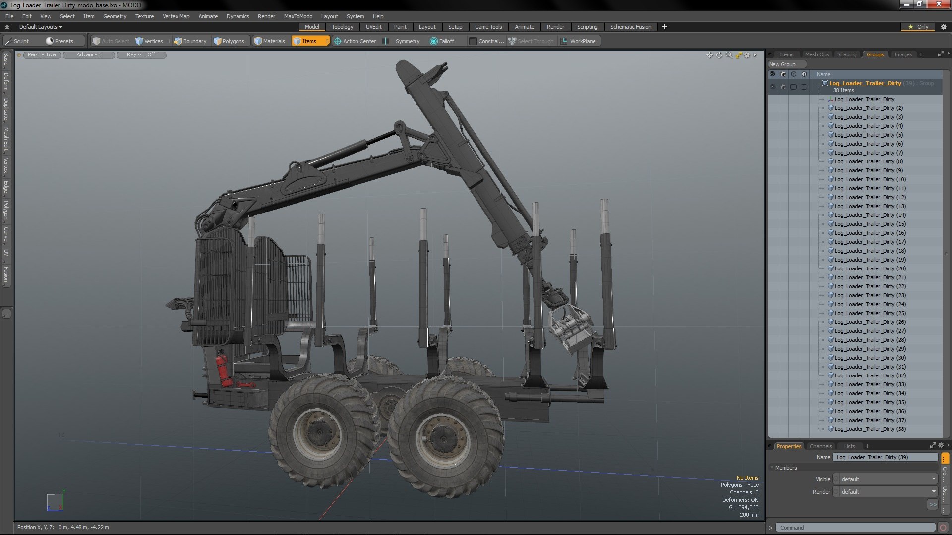 Log Loader Trailer Dirty 3D - TurboSquid 1902473