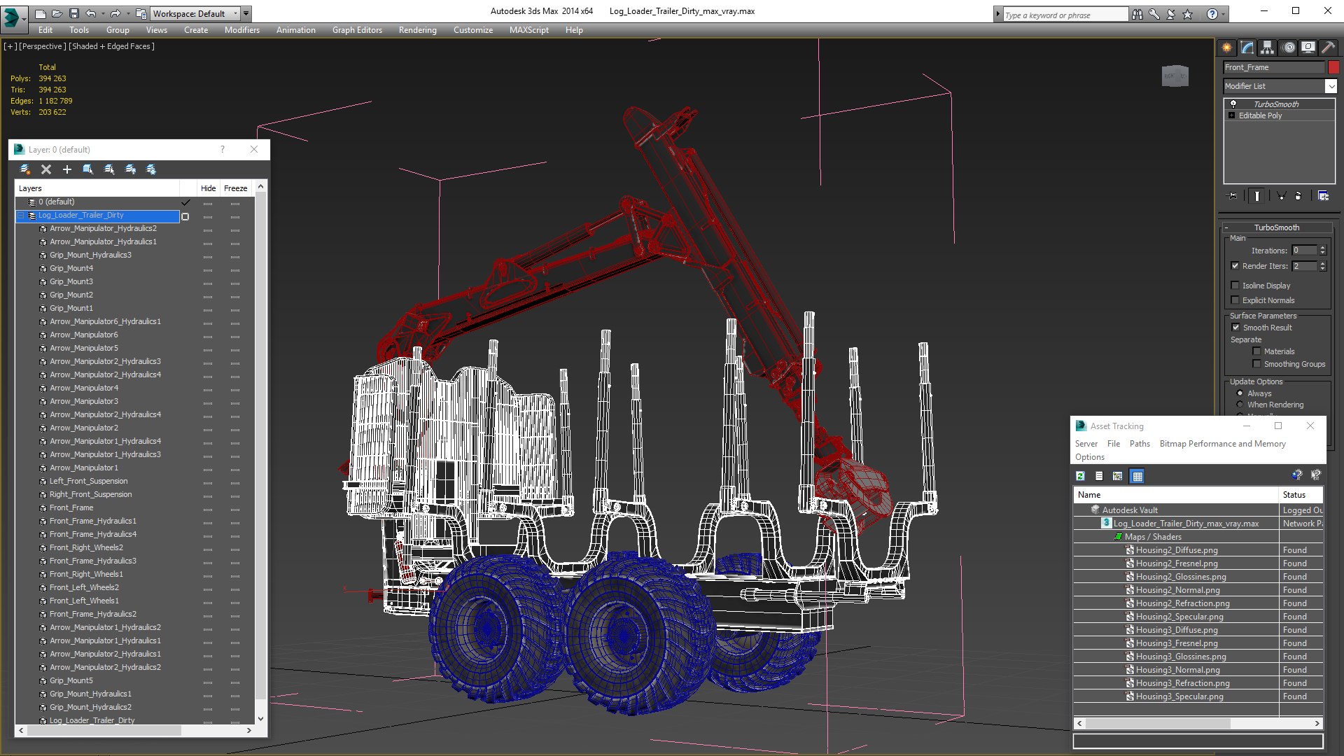 Log Loader Trailer Dirty 3D - TurboSquid 1902473