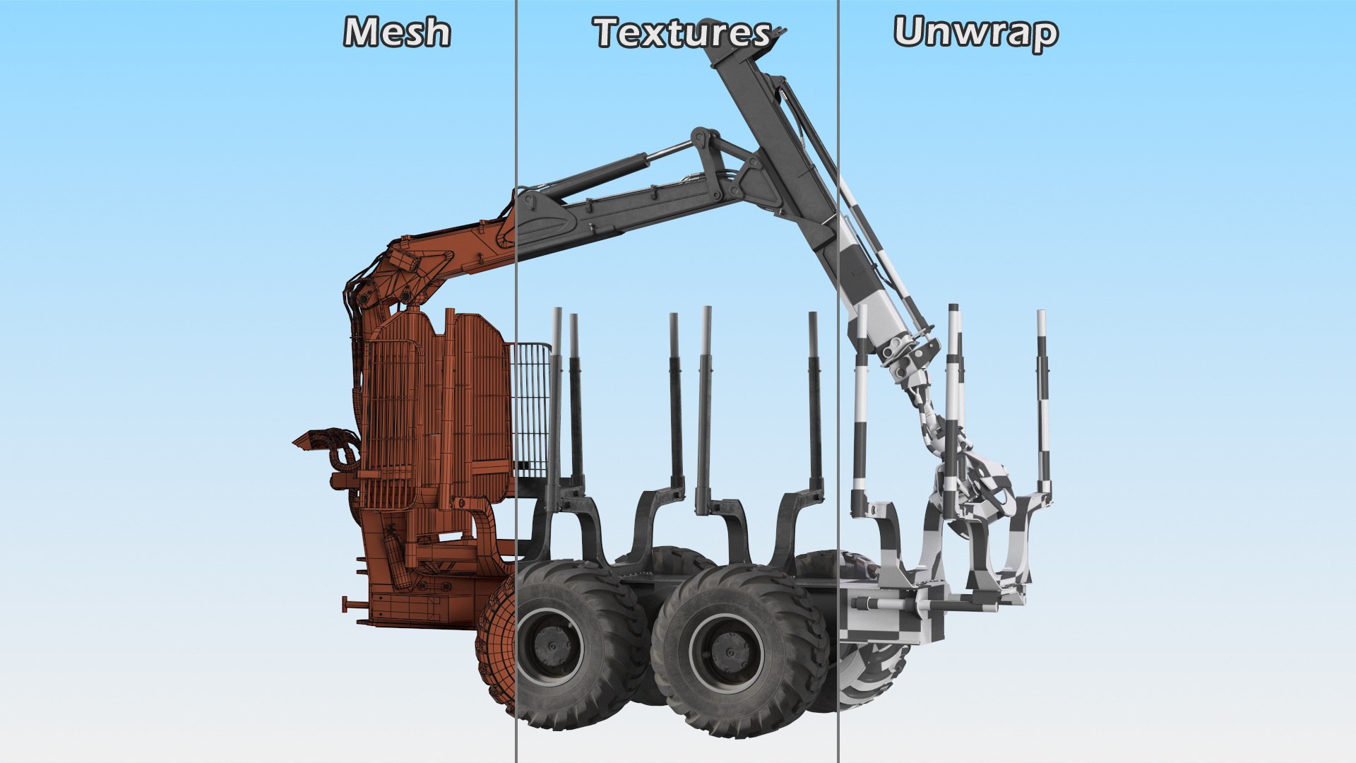 Log Loader Trailer Dirty 3D - TurboSquid 1902473