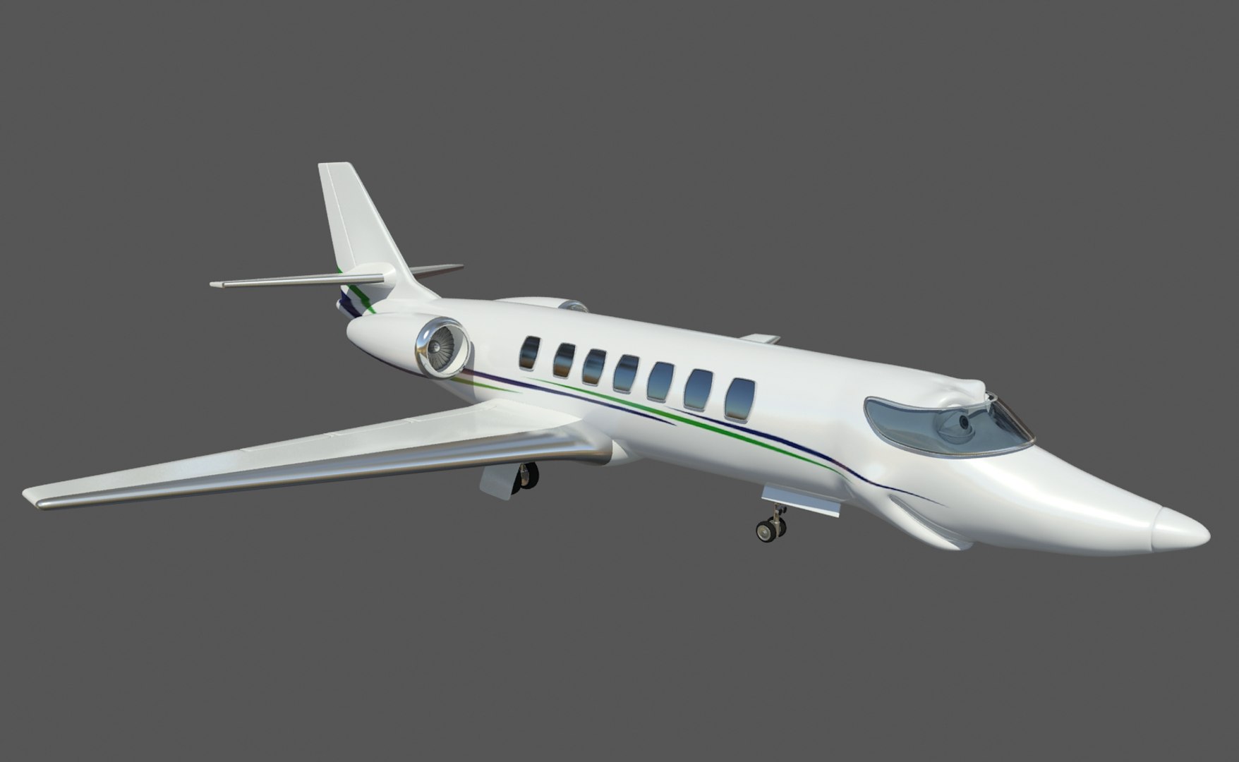 3d airplane cesna 680 model