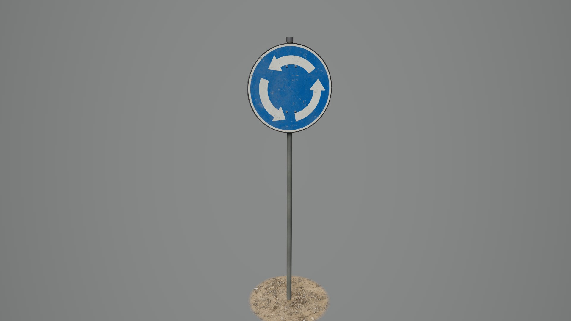 Road Sign 08 - Mandatory Way - Roundabout 3D Model - TurboSquid 2159445