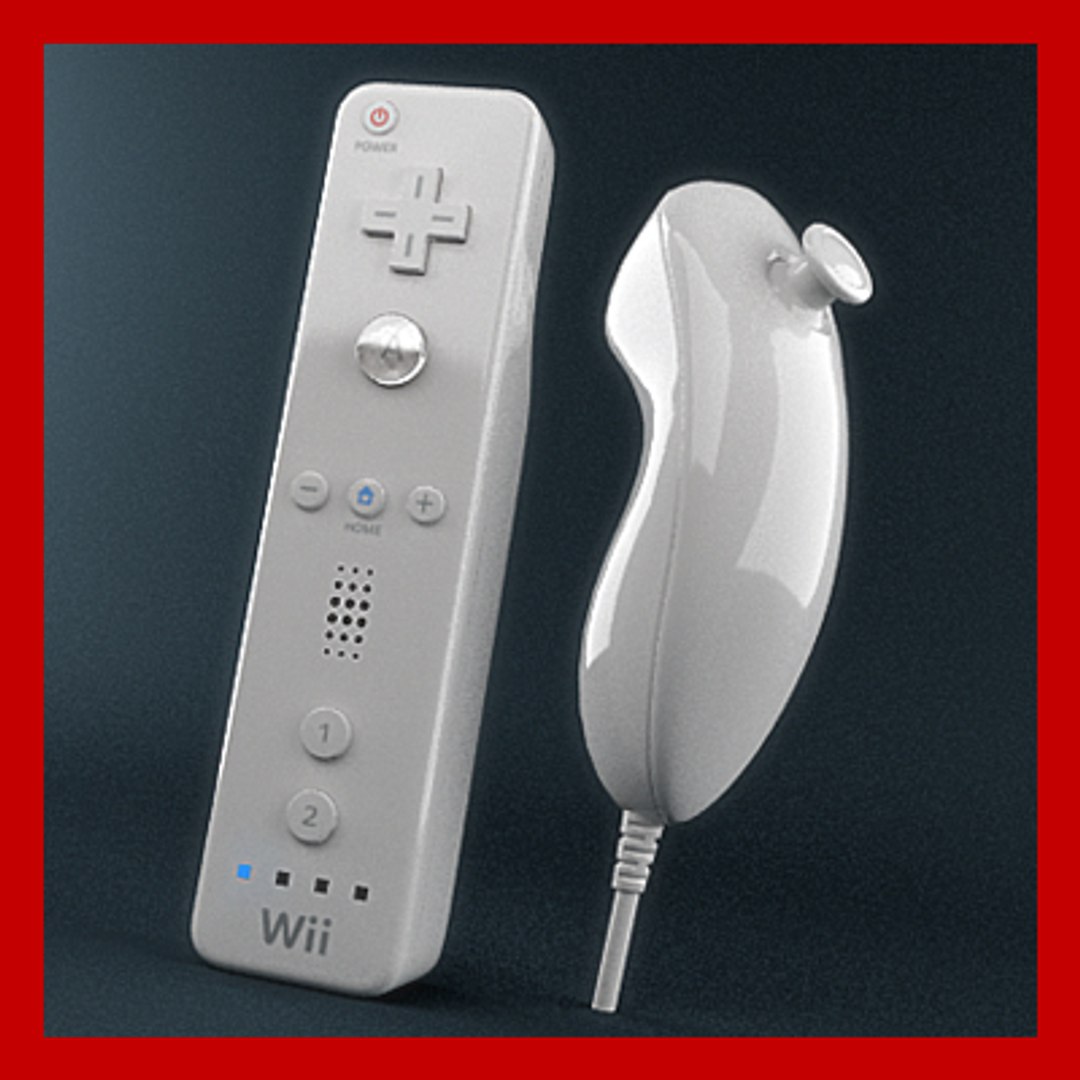 Nintendo Wii Wiimote Nunchuk 3d Obj