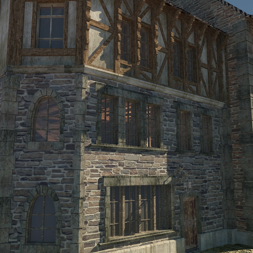 3d Medieval City Houses Model