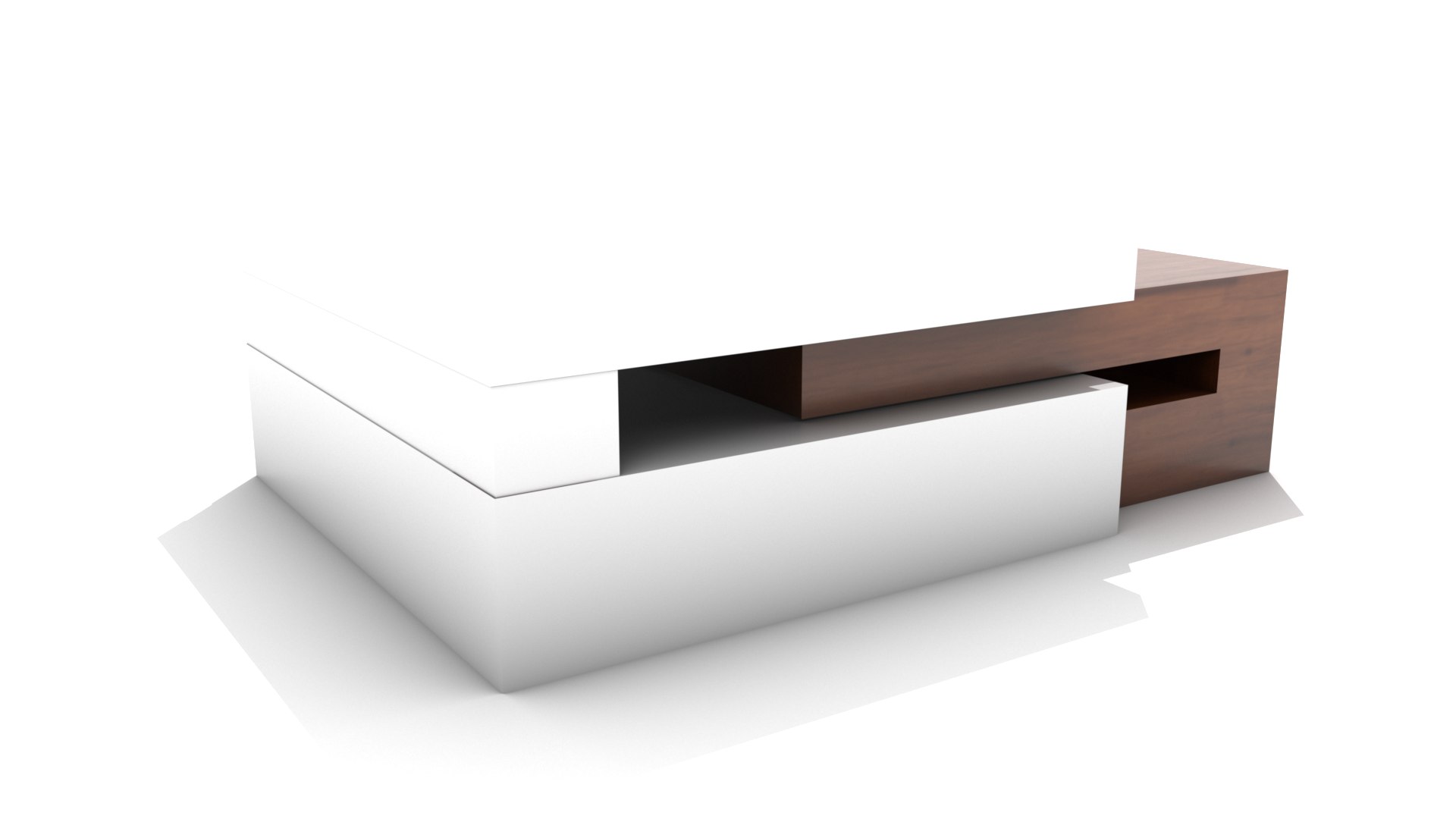 3D wood interlocking sliding coffee table - TurboSquid 1263767