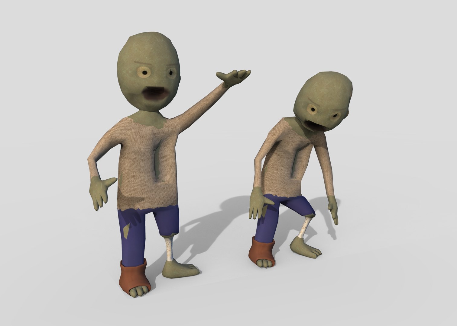3D low-poly zombies - TurboSquid 1549026