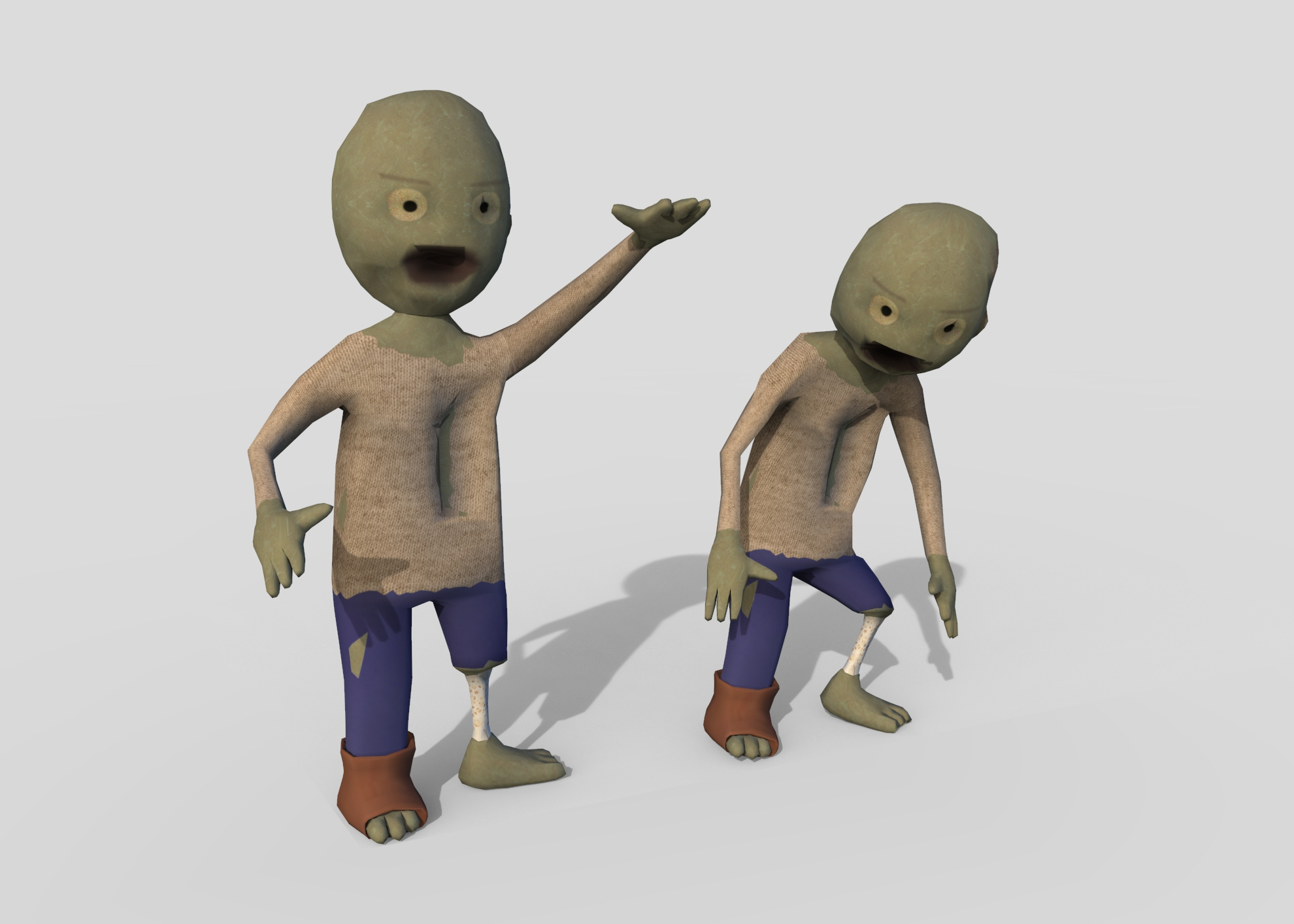 3D low-poly zombies - TurboSquid 1549026