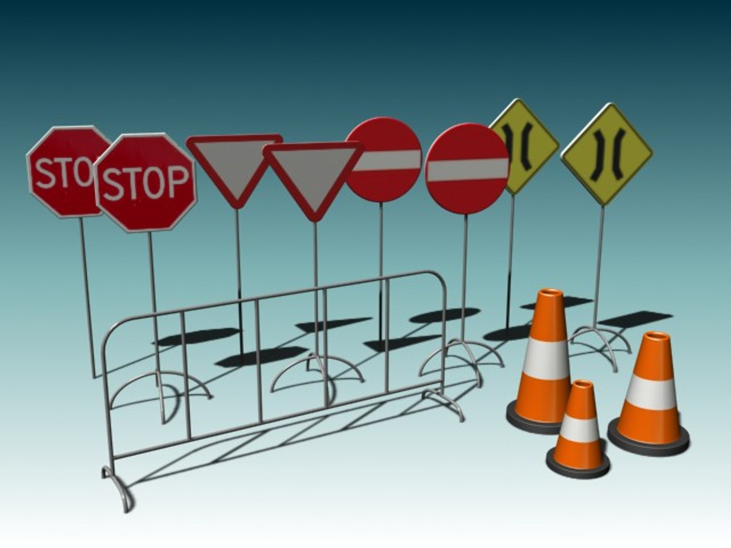 3ds Max Street Sign Pack 1