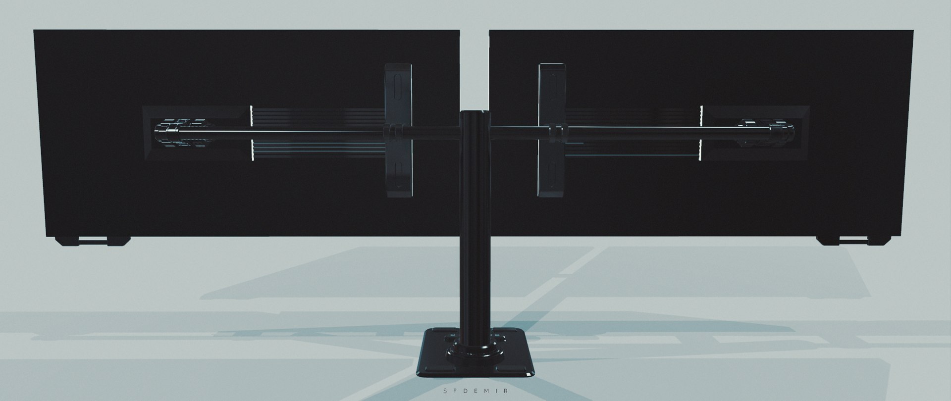 3D Dual Sci-Fi Monitor Model - TurboSquid 1750762