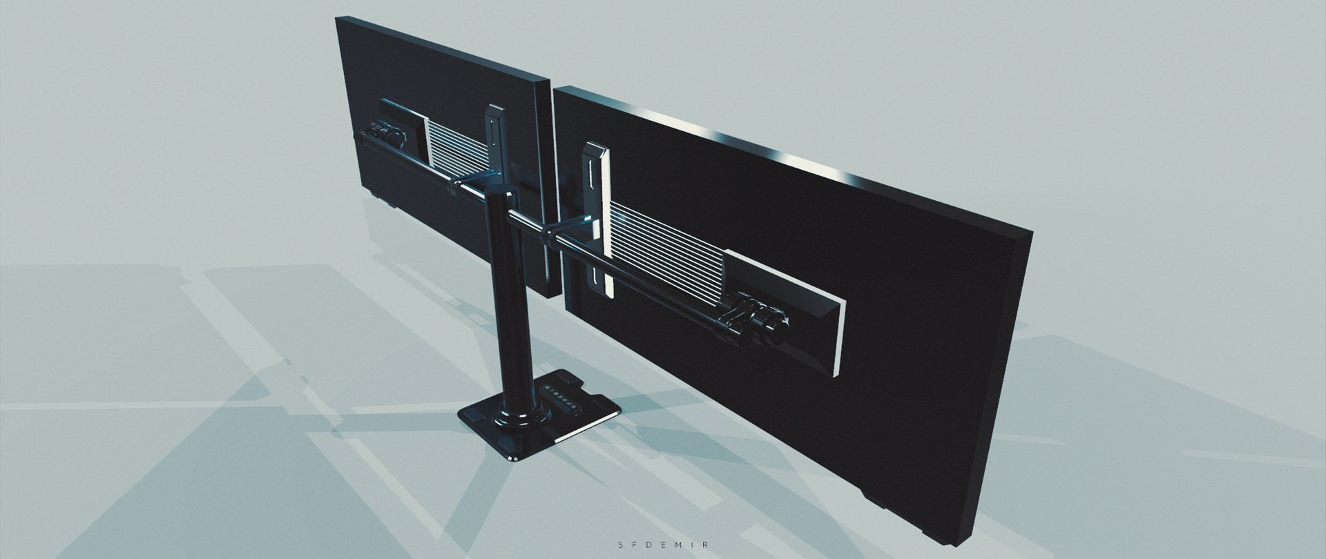 3D Dual Sci-Fi Monitor Model - TurboSquid 1750762