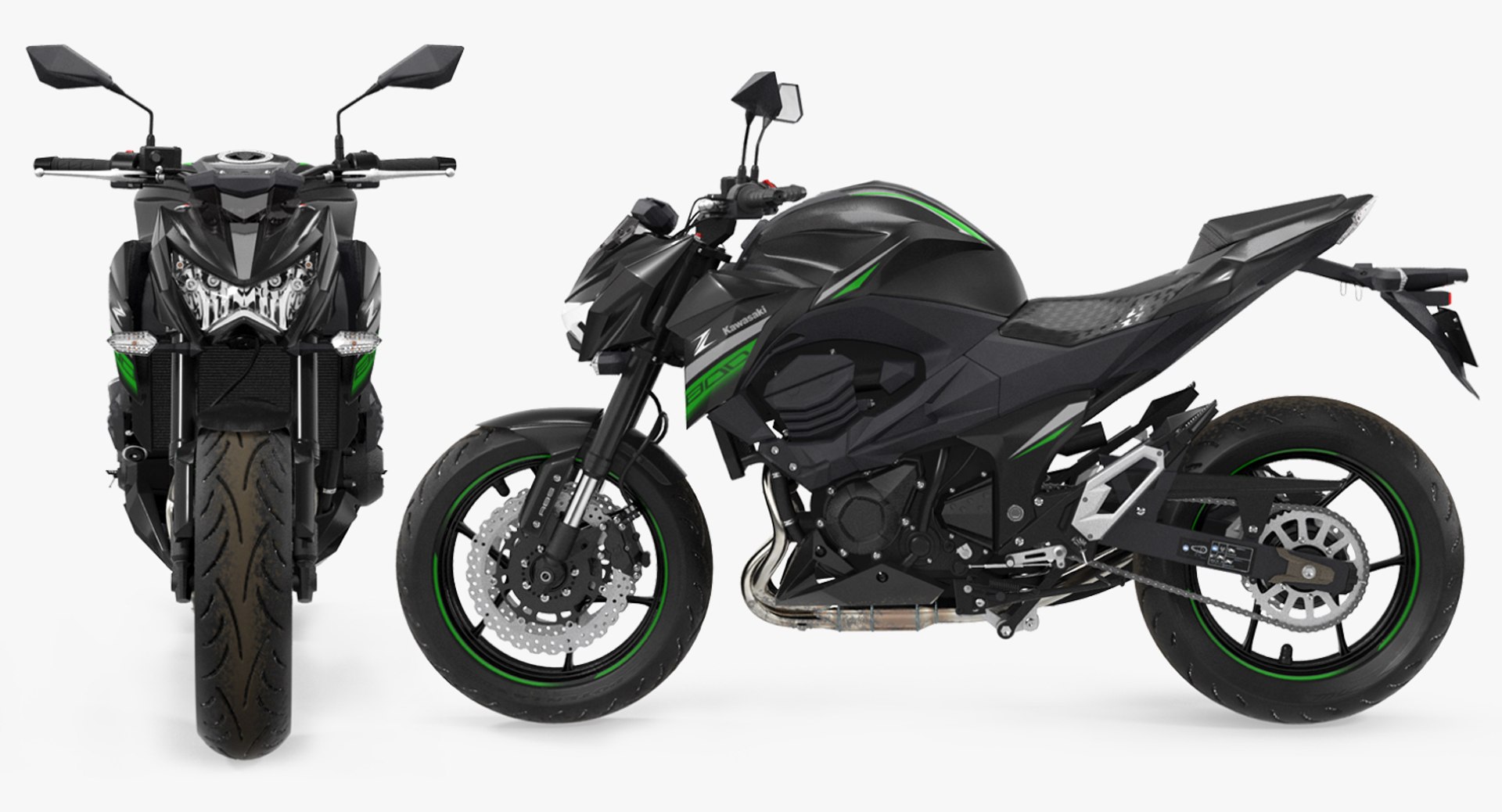 3D Kawasaki Z800 2016 Green - TurboSquid 1163419
