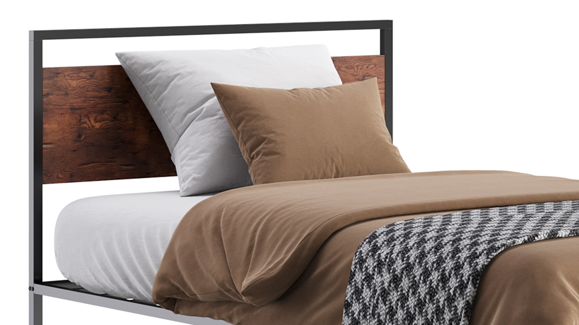 3D Model Topeakmart Rustic Metal Bed - TurboSquid 2207595