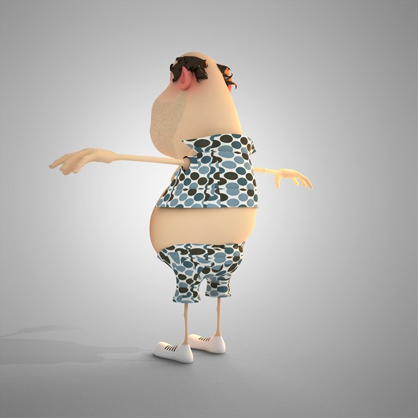 cartoon big man character 3d mode